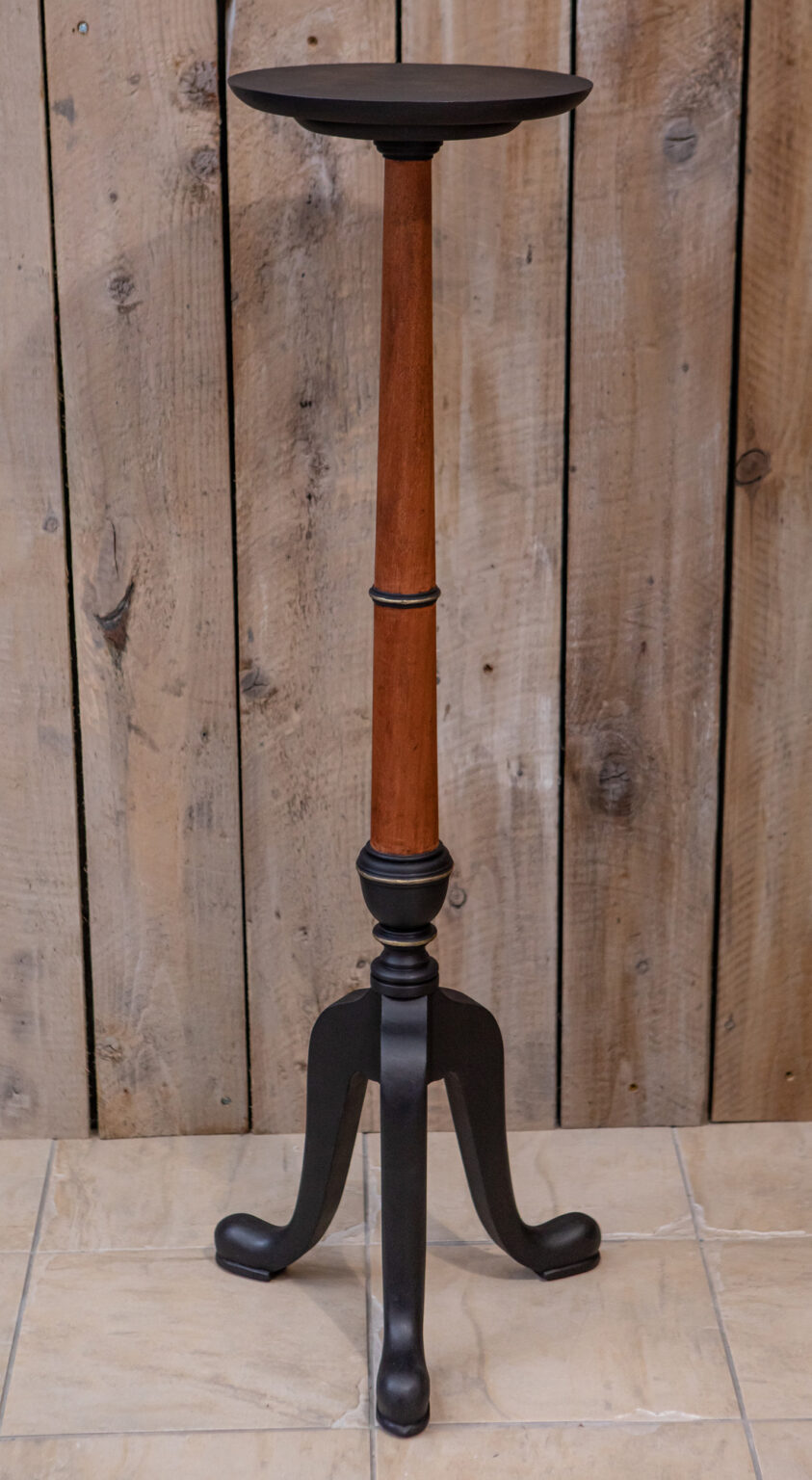 SOLD: Tall Wood & Black Plant Stand – Clarity in the Cotswolds